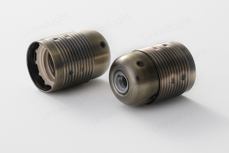 E27 Metal Bulb Socket Red Copper - Metal Lampholders - LinkedLight ...